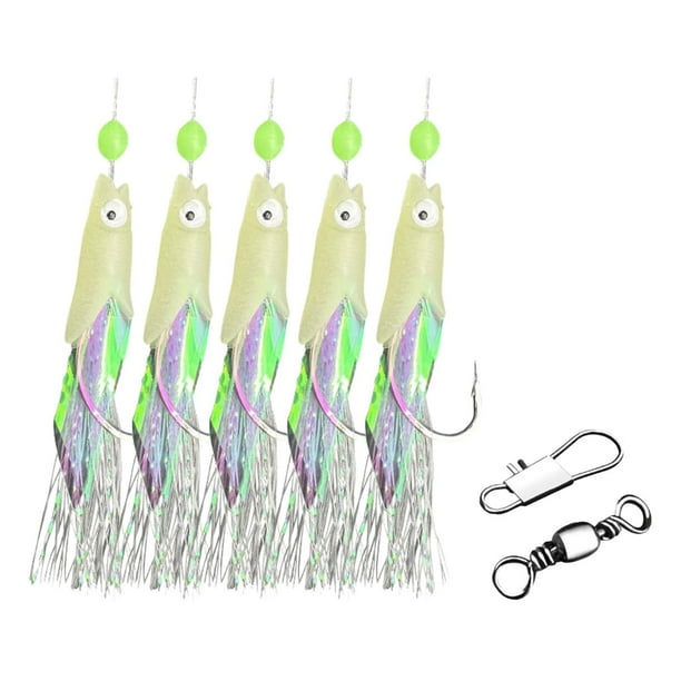 Almencla 5 Pieces Luminous ing Rigs String Hook for Saltwater ...