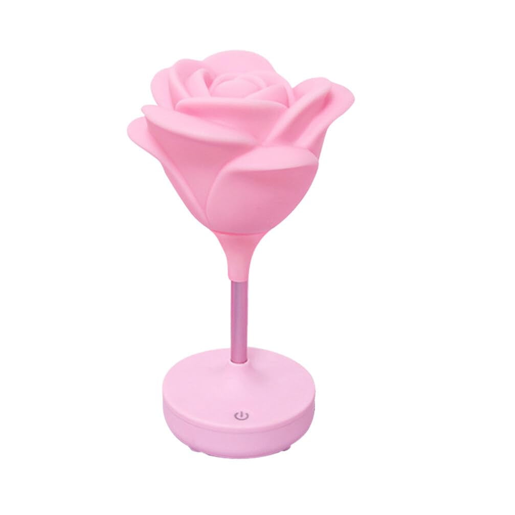 FOAUUH Rose Lamp Flower Desk Lamp Rechargeable Night Light Touch ...