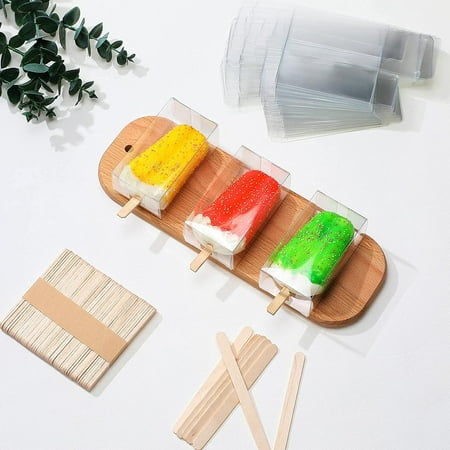 136 Pieces Clear Popsicle Cakesicle Boxes Set, 36 Pieces Transparent ...