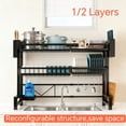 Single/Double Layer Black Metal Kitchen Drying Rack, Adjustable ...