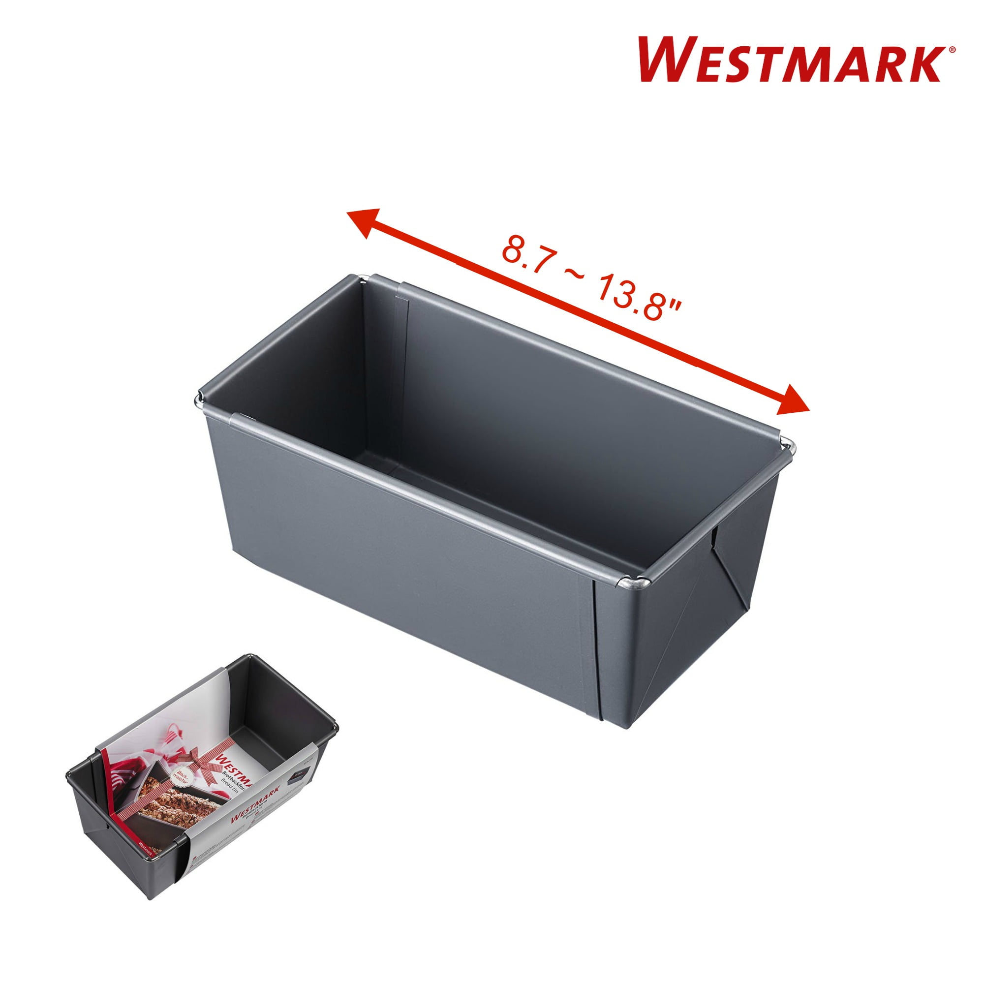 Westmark Extendable Steel Baking Loaf Bread Pan Casserole Tin 9 - 14 ...