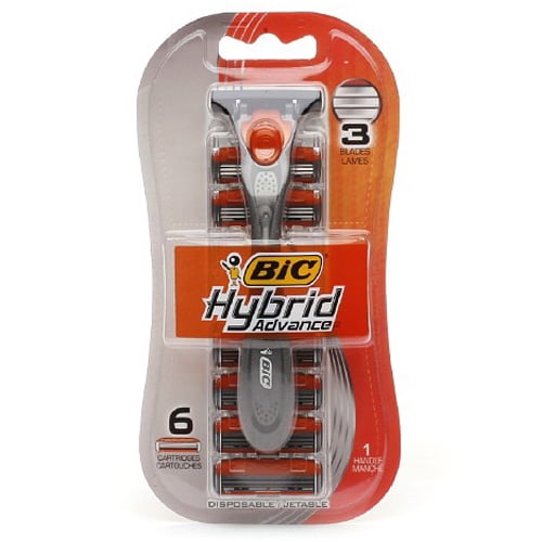 Bic Hybrid Advance Shaver System For Men, 6 Cartridges - 1 Ea, 2 Pack ...