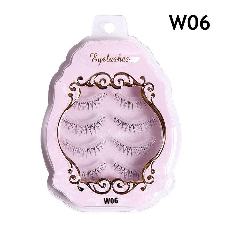 4 Pairs Natural Short Soft False Eyelashes Cosplay Extension Lash ...