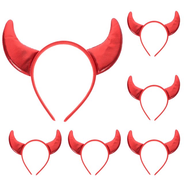 6pcs Glitter Devil Horns Headband Halloween Fancy Dress Cosplay