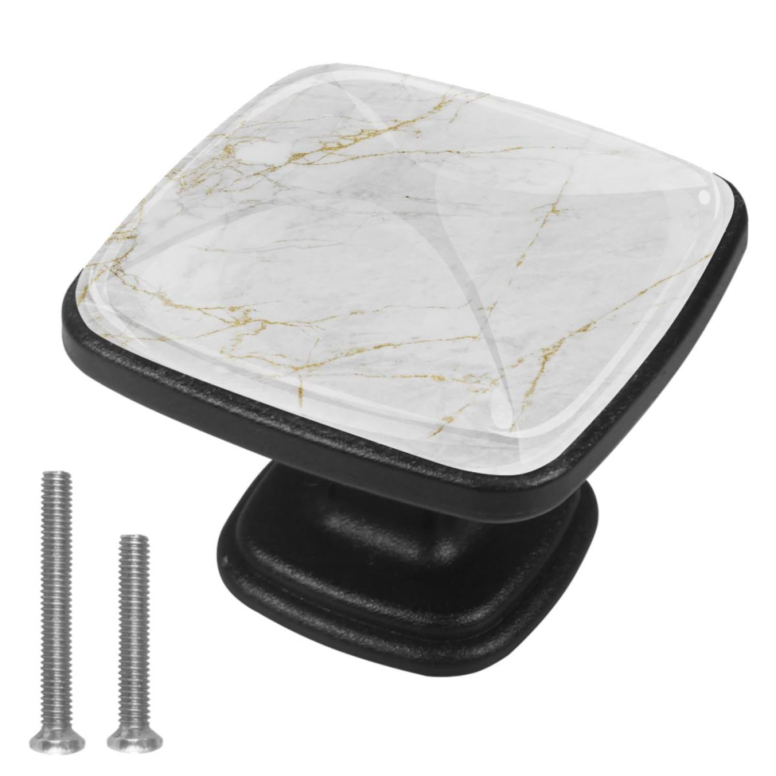 4 Pcs Cabinet Handle Drawer Pulls Marble Texture Knobs with Screws ...