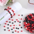 500Pcs Rubberized Style Imitated Acrylic Beads Round Black 8x7.5mm Hole ...