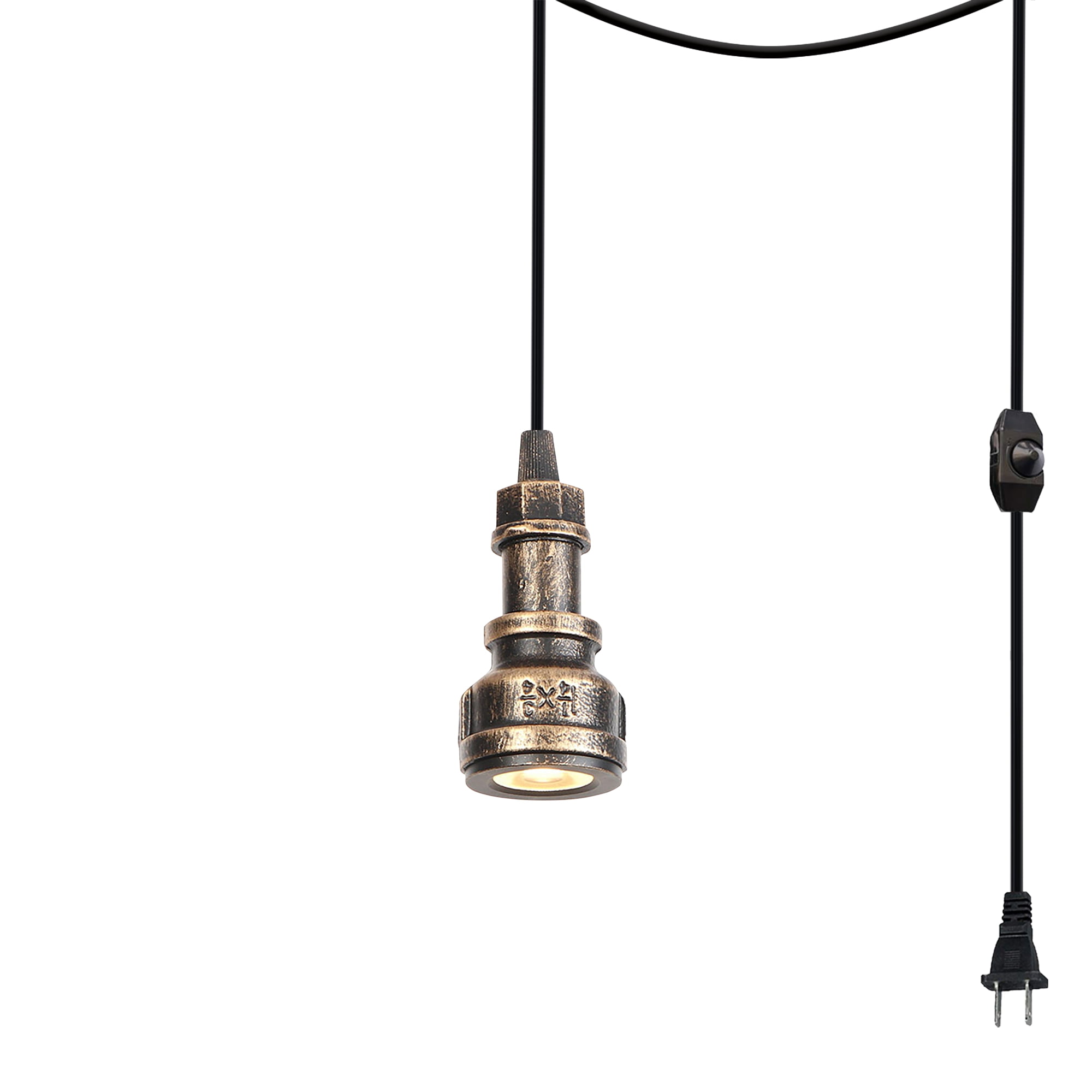 Kiven Plug in Pendant Light,Industrial Hanging Light with 15FT Plug-in ...