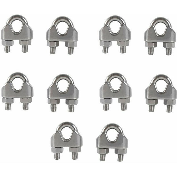 Bridas para cables M8 Abrazaderas para cables Soporte en U Perno Clip para cables 304 Stainles ...