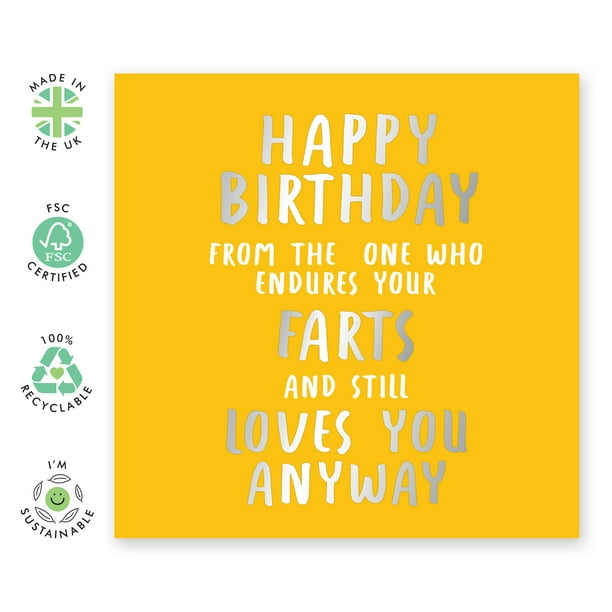 Central 23 Funny Birthday Card For Him Endures Your Fart Funny