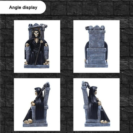 Grim Reaper Statue Fine Workmanship Spooky Grim Reaper Sitting on ...
