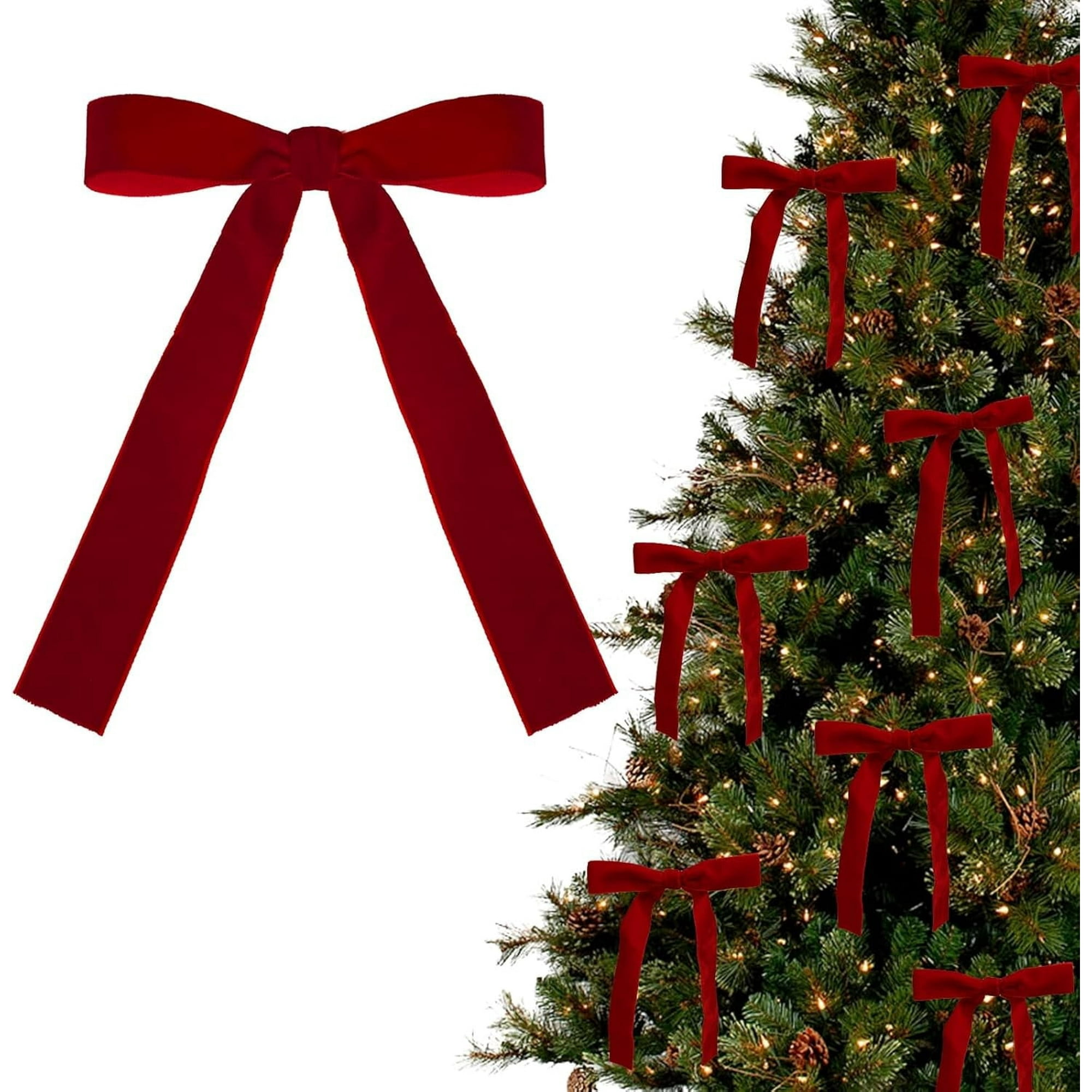 Click here for Aqitti 12pcs Red Velvet Bows For Christmas Tree De... prices