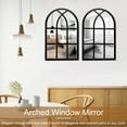 2Pcs Window Wall Mirror for Wall Decor Vintage Rustic Arched Wall ...