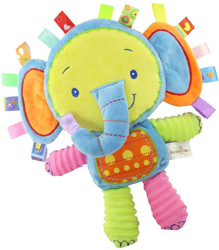 Baby Tags Toy, Security Blanket Elephant Stuffed Toy, Baby Plush ...
