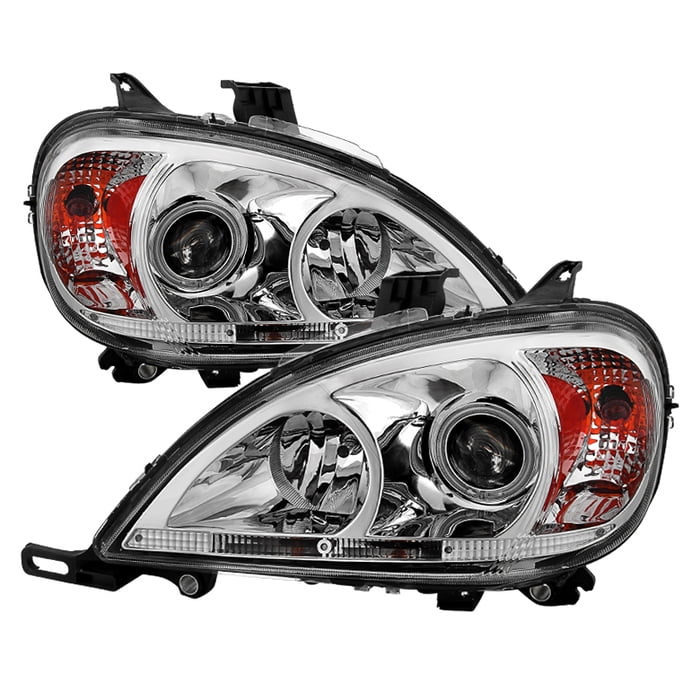For 99-01 Mercedes Benz ML430 W163 TD Halo Projector Headlights (Chrome ...