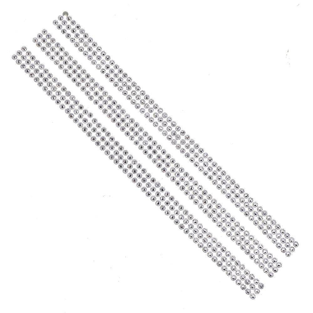 Self Adhesive Rhinestone Stickers, Silver, 11-1/8-Inch, 3-Strips ...