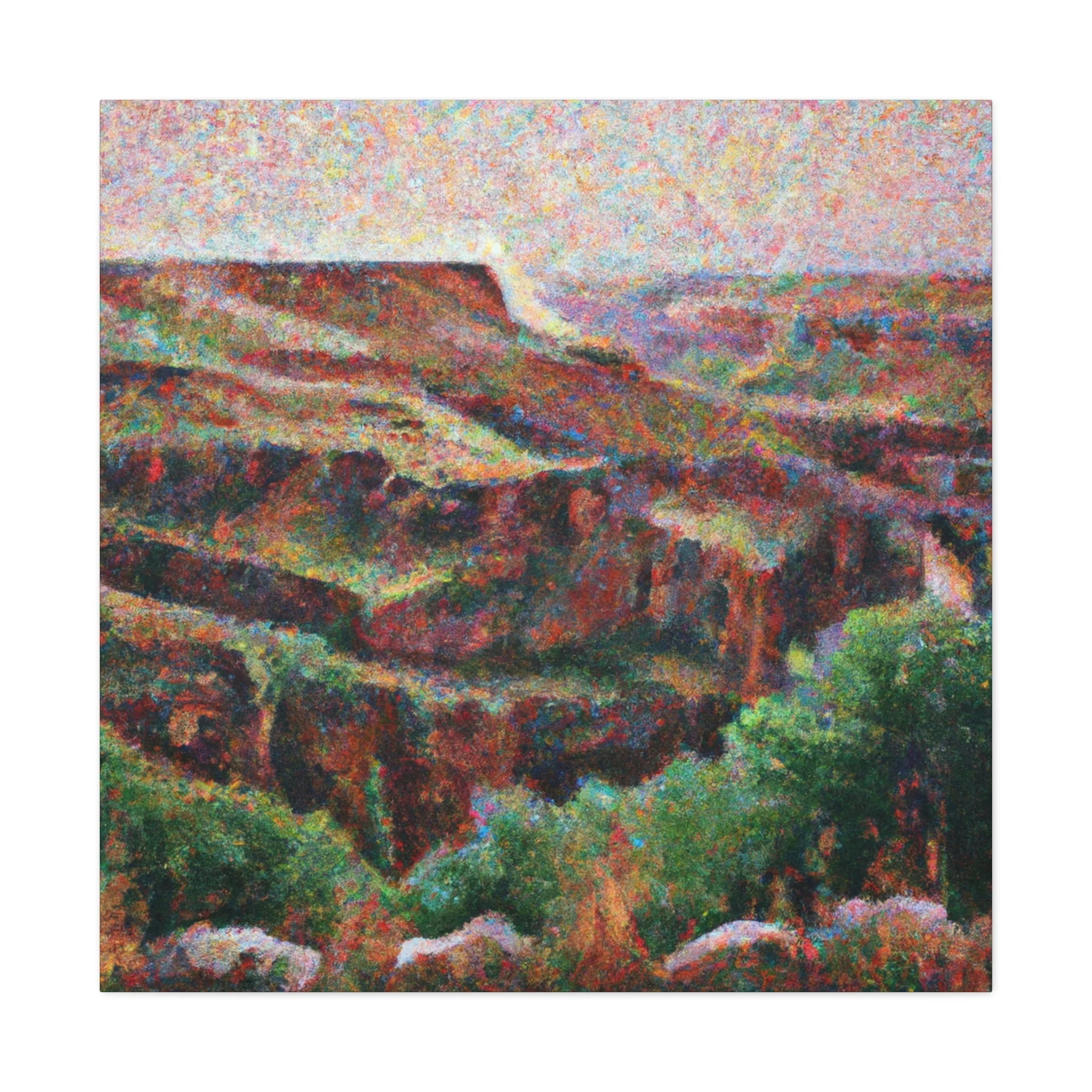 Canyon in Pointillism - Canvas - Walmart.com