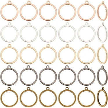 100pcs Alloy Open Back Bezel Pendants For DIY UV Resin Epoxy Resin ...