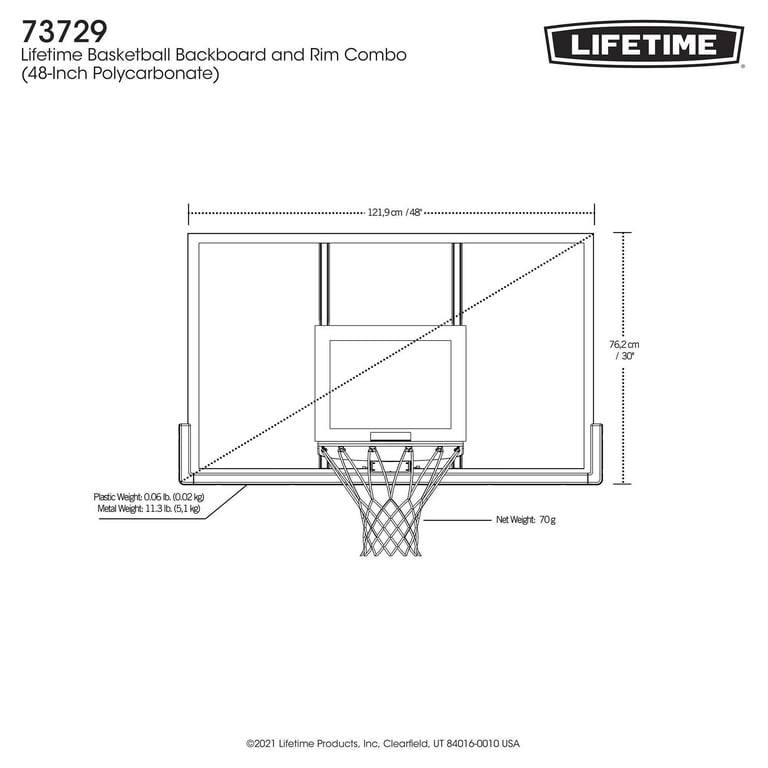 Basketball Backboard Dimensions Drawing Lifetime Adjustable Basketball