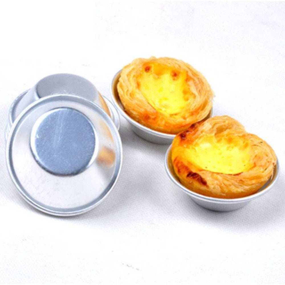 20pcs Anodized Aluminum Egg Tart Mold Cupcake Pie Cookie Tins Pudding ...