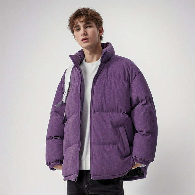 GWAABD Men Jackets for Winter Solid Color Thicken Cotton GWAABD Men Jackets for Winter Solid Color Thicken Cotton