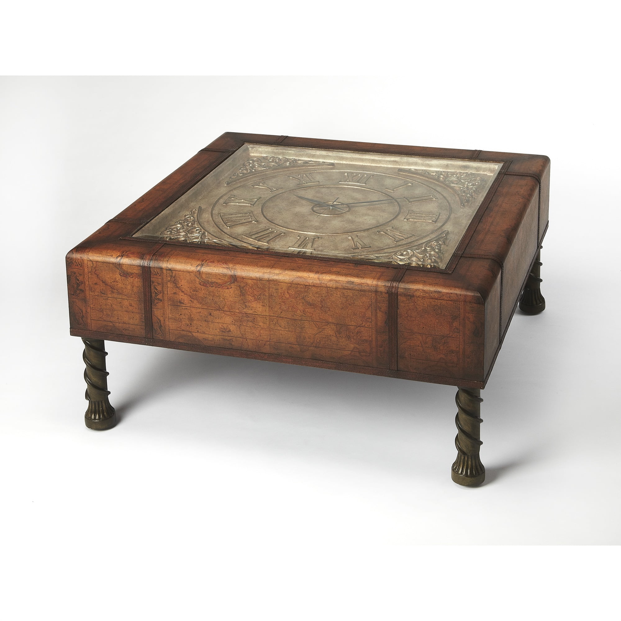 Butler Vasco Old World Map Clock Cocktail Table 0286070 - Walmart.com