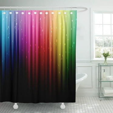 GCKG Abstract Colorful Rainbow Stripes Waterproof Polyester Shower ...