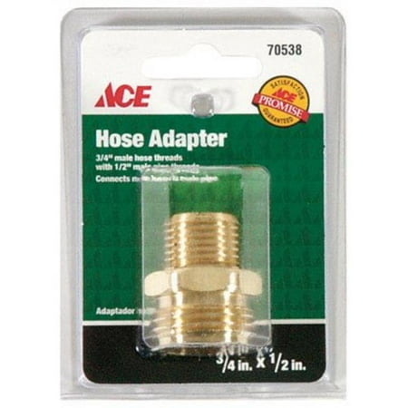 3/4" x 1/2" Brass Garden Hose Adapter Ace Garden Hose GT3040A ...