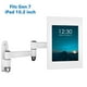 Mount-It! Secure iPad Wall Mount Enclosure Swing Arm for iPad 7 | White ...