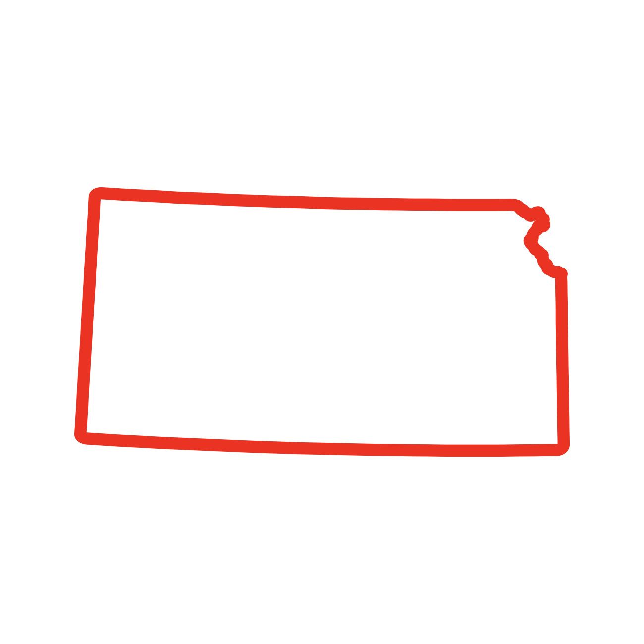 Kansas Outline Sticker Decal Die Cut - Self Adhesive Vinyl ...