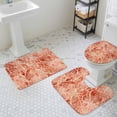 Coral Branches Bathroom Rugs Set Boho Abstract Rustic Veins Coral Red ...