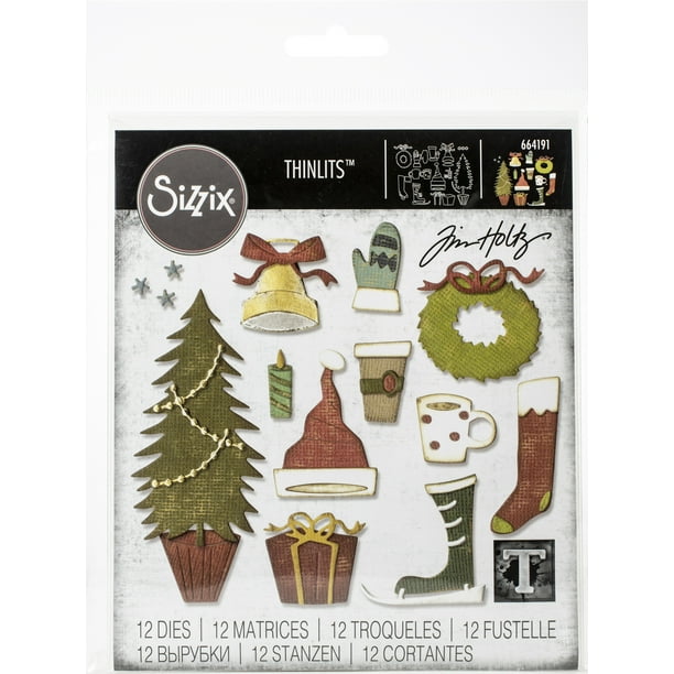 Sizzix Thinlits Die Set 12PK Festive Things by Tim Holtz - Walmart.com