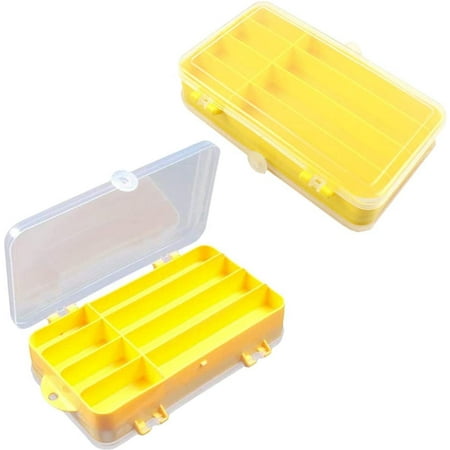 Fishing Tackle Storage Boxes, 2 Pieces Plastic Bait Storage Box, Double ...