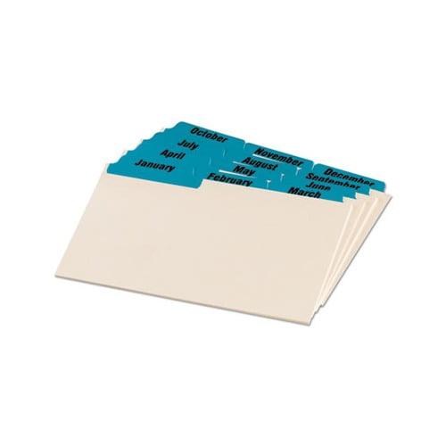 Manila Index Card Guides with Laminated Tabs 1/3-Cut Top Tab, January ...
