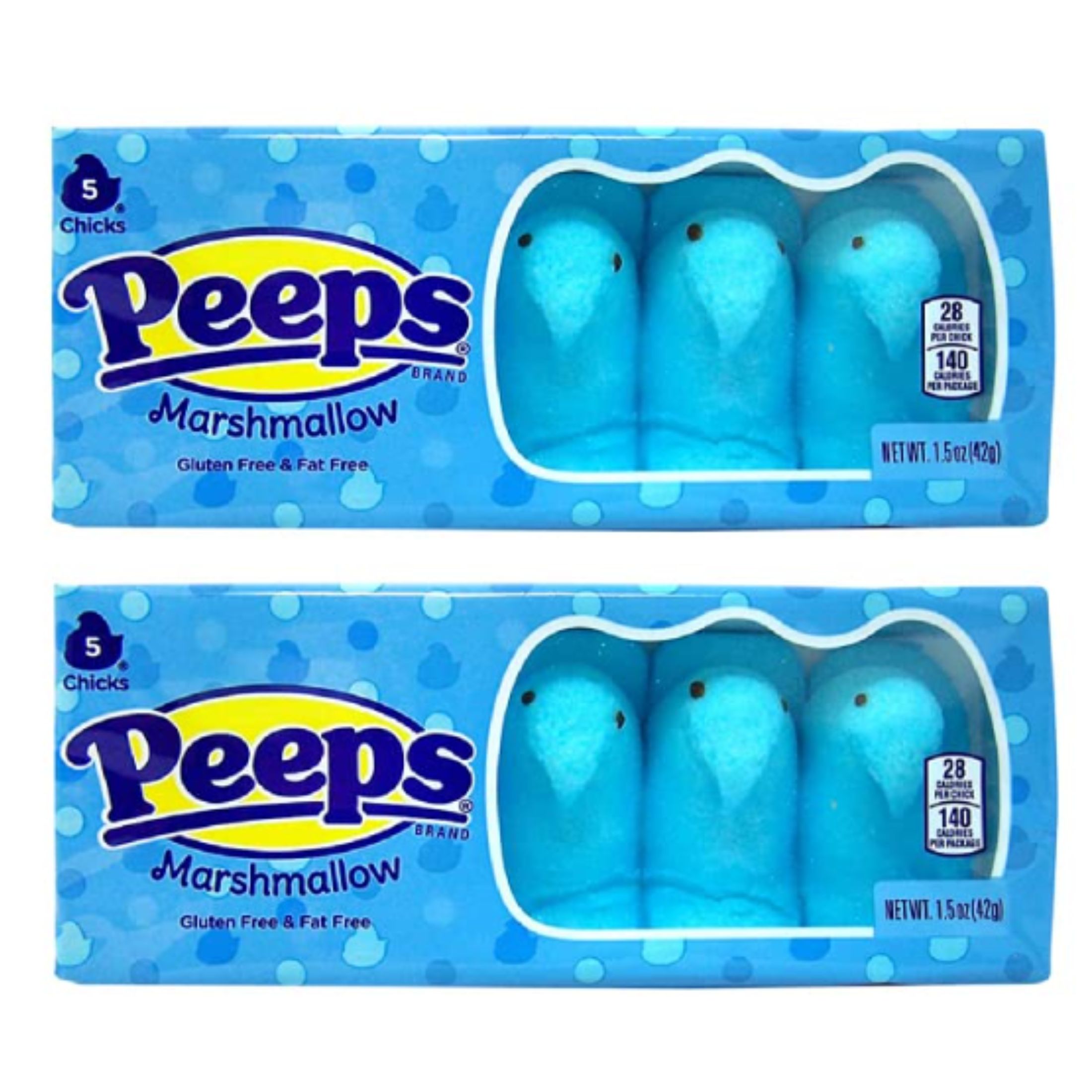 Blue Easter Marshmallow Candy Chicks, 5 Count per pack, Treats for ...