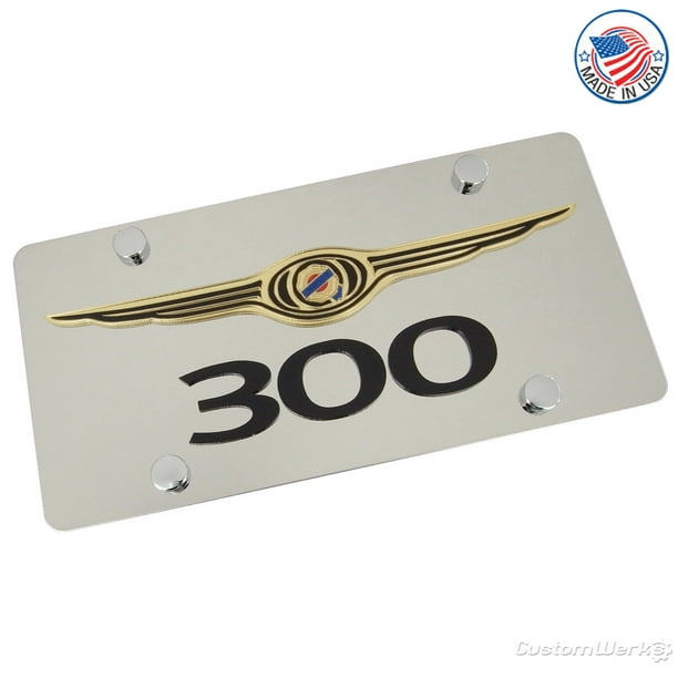 Chrysler Dual Logo 300 License Plate (Chrome) - Walmart.com - Walmart.com