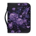 Chririnla Purple Floral Butterfly Classic Bible Cover for Women,Large ...