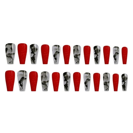 Maytalsory Length Coffin Fake Nail Scratch Resistant Press-on ...