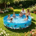Foldable Hard Plastic Play Pool, Ocean Print No-Inflatable Collapsible ...