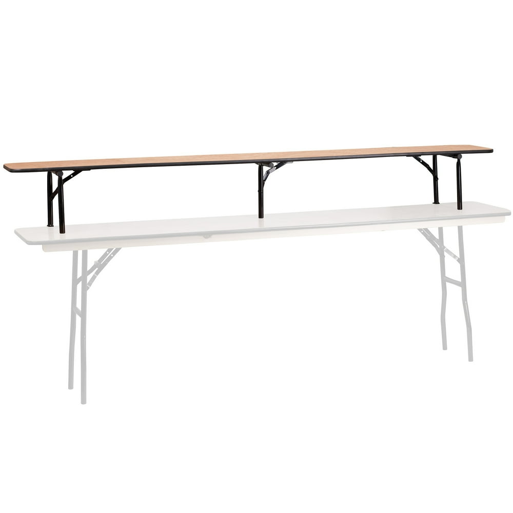 96” Brown Rectangular Foldable Table Bar Top Riser with Black Legs ...