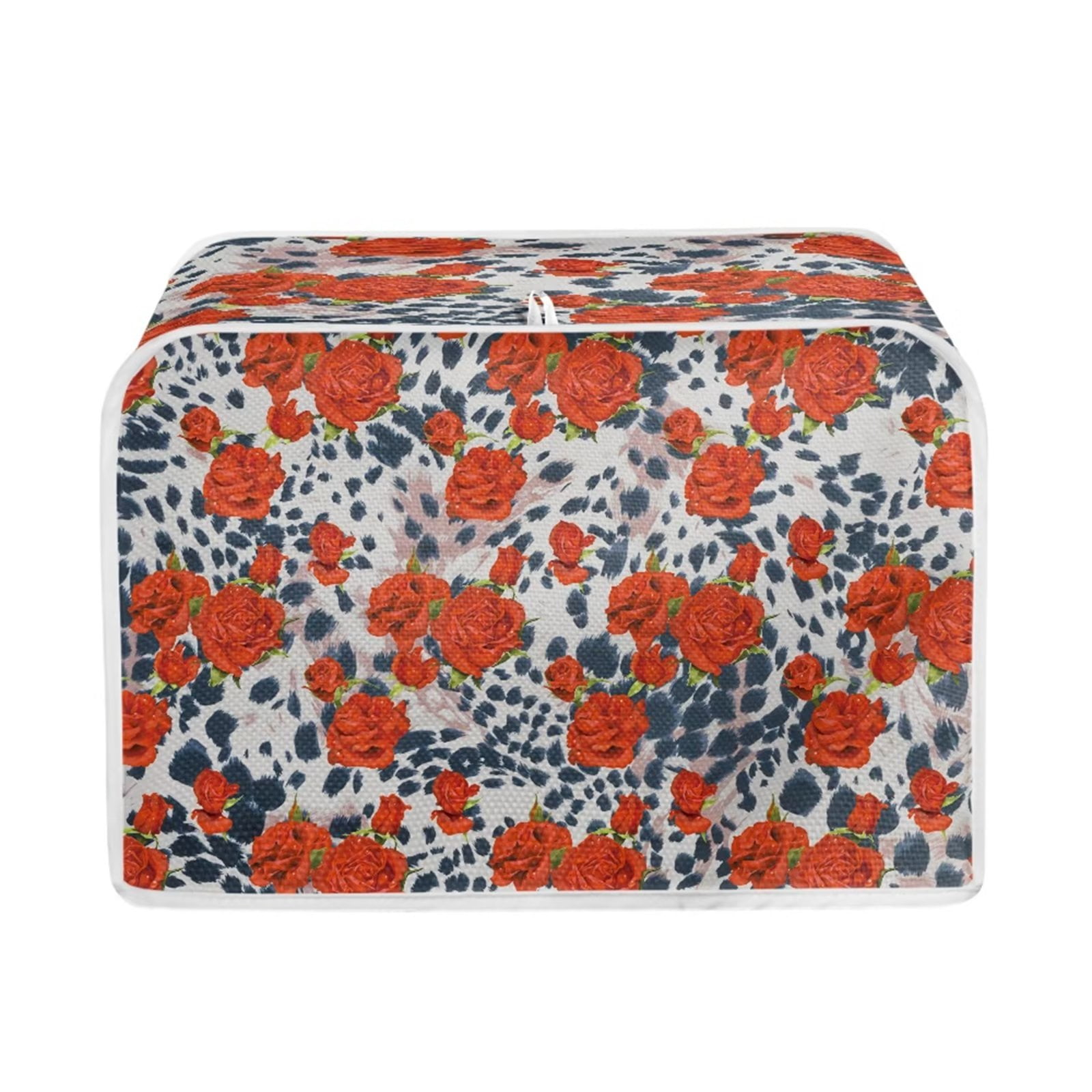 FKELYI Leopard Print Toaster Covers Waterproof Red Rose Toaster Covers ...
