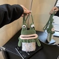 Big Mouth Frog Bag Crochet Cartoon Bag Woolen Mini Knitted Phone Bag ...
