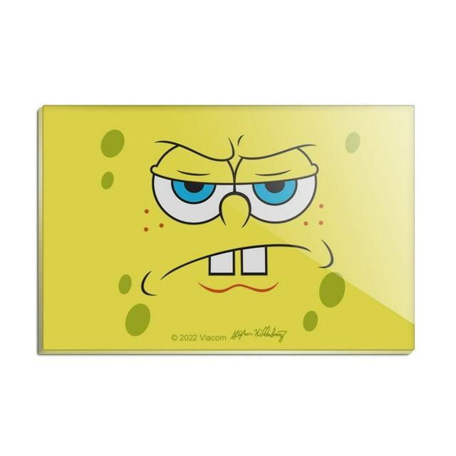 SpongeBob Angry Face Rectangle Acrylic Fridge Refrigerator Magnet ...