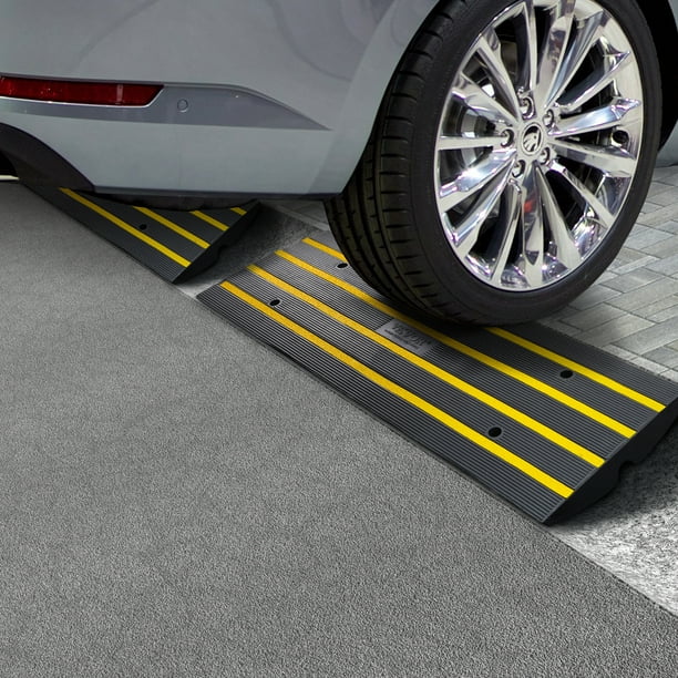 BENTISM Curb Ramp Rubber Driveway Ramp 3 Pack 2.6" Rise 15T Load ...