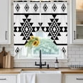 Aztec Triangle Pattern Swag Curtain Valance for Window 2 Panels Black ...