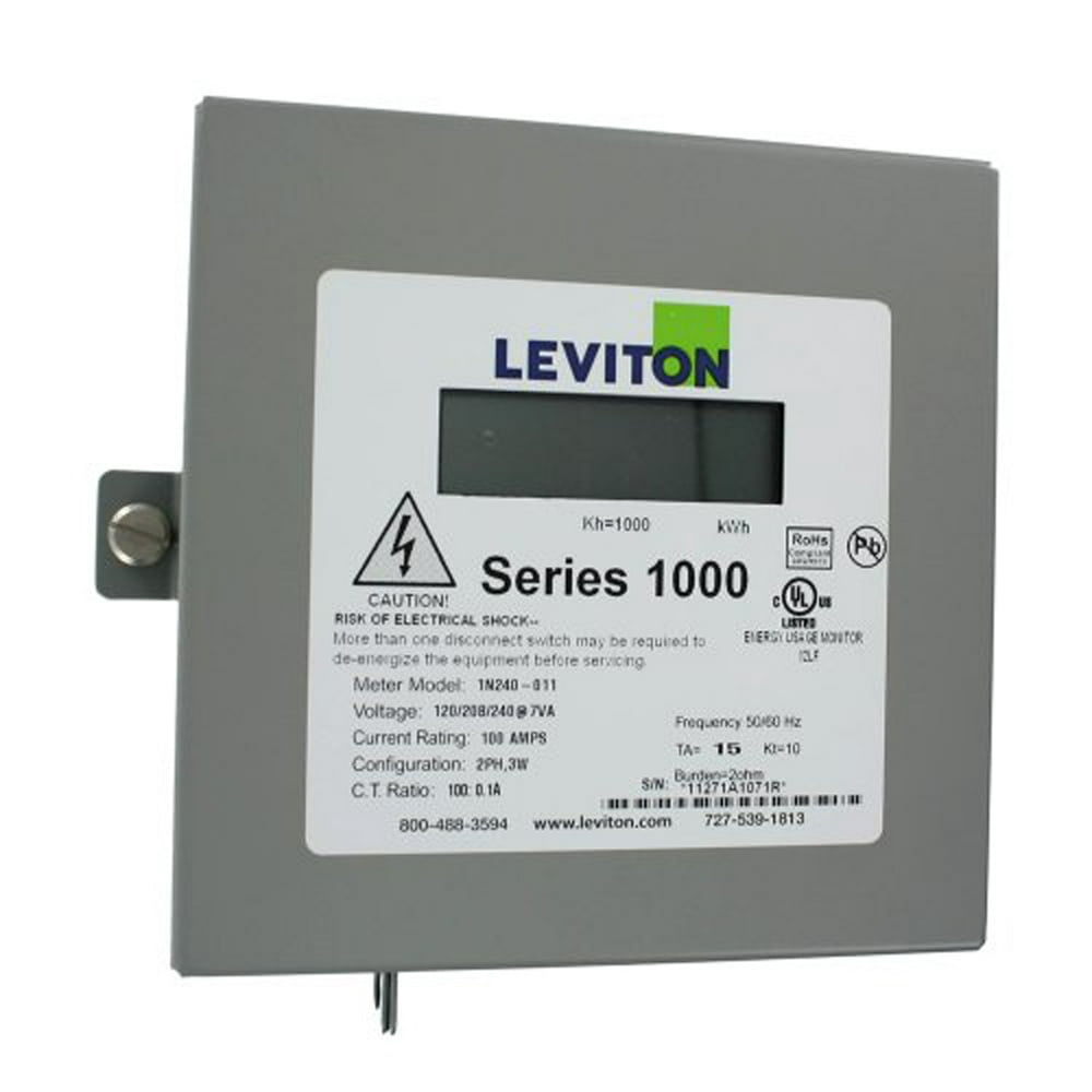 Leviton Dual Element Meter, 120/208/240V, 2PH,Indoor Surface Mount ...