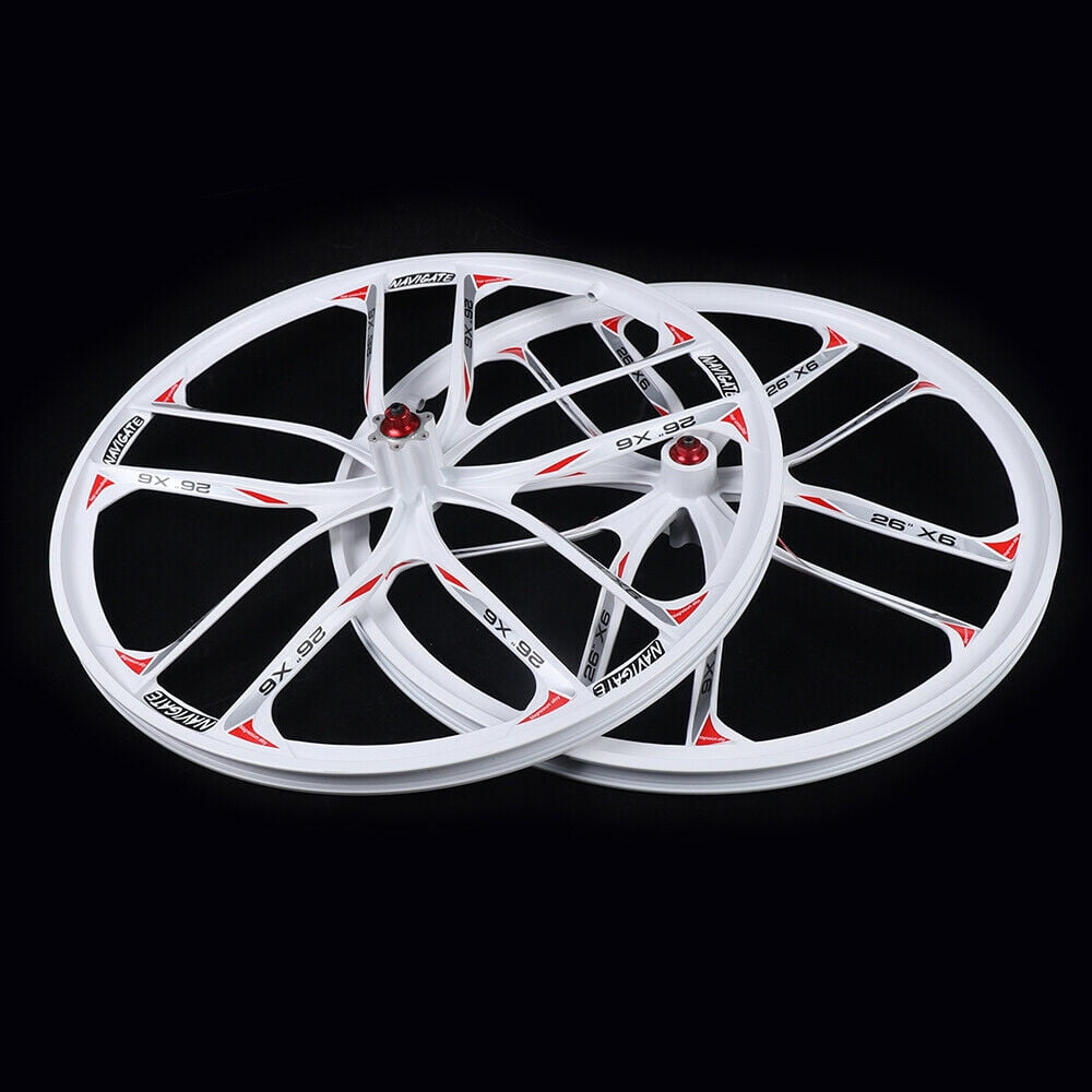 26" MTB Mountain Bike Mag Alloy Wheel Set 10 Spoke Rims Disc Brake ...