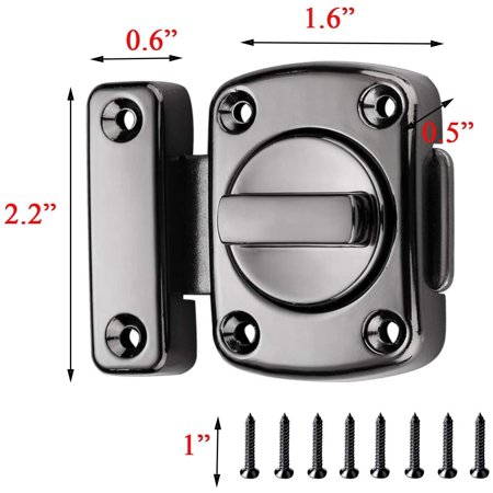 Rotate Bolt Latch Gate Latches Safety Door Lock, Black, Size Large ...