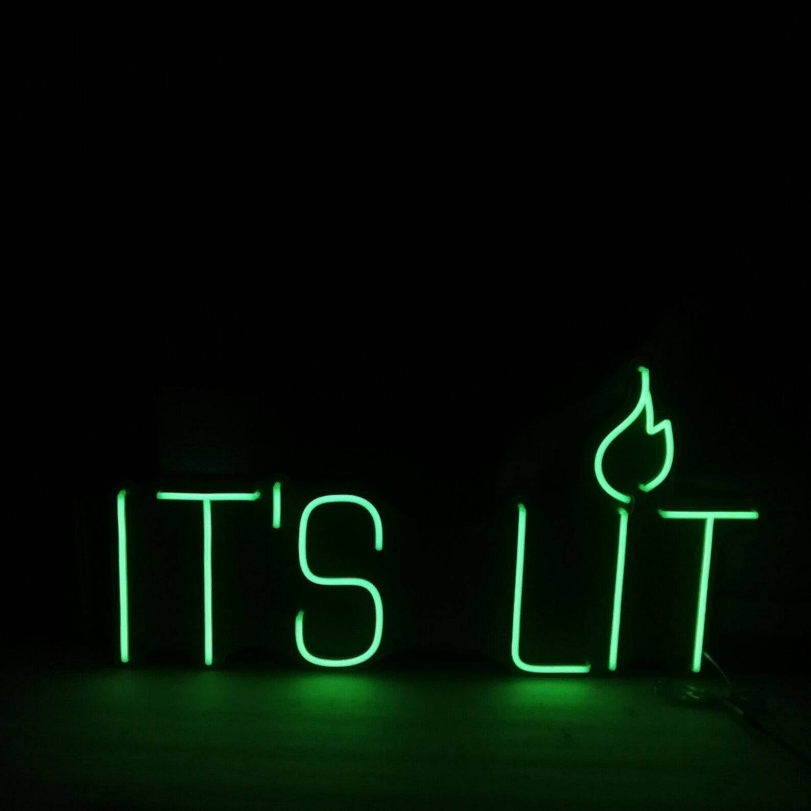 Queen Sense 14"x7.1" It's Lit LED Sign Light Wall Decor Party Night ...