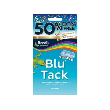 Bostik Blu Tack Original Blue Putty Hardware Adhesive Reusable 4 Pack ...