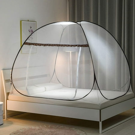 Mosquito Net Pop up Mosquito Net Bed Canopy with Two-Way Zipper and ...